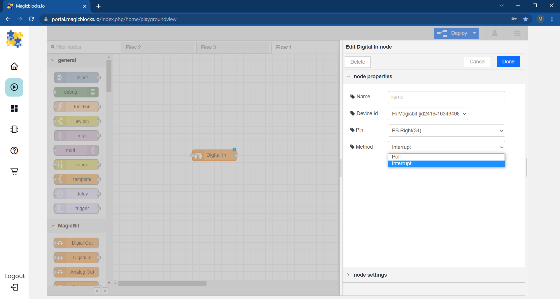 Magicblocks Lesson 06: input type button - Magicbit
