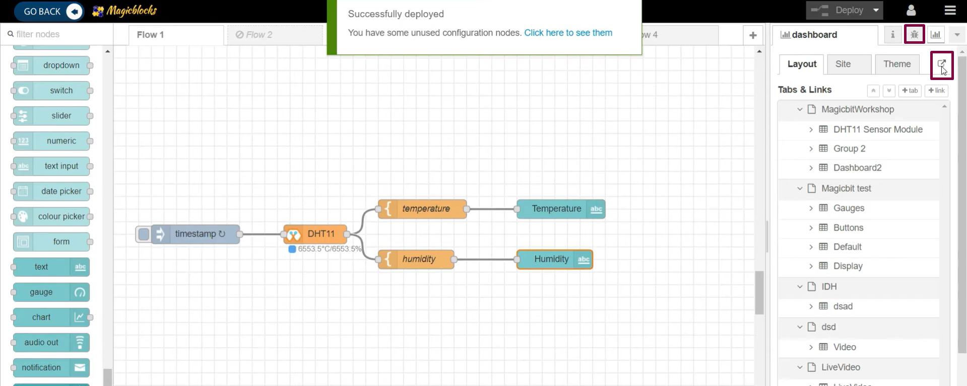 Magicblocks Lesson 20: Temperature and Humidity Sensor - Magicbit